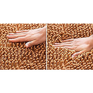 TOPCHANCES Chenille Bathroom Rugs ,Non Slip Extra Soft Plush Bath Mat Absorbent Shaggy Bathroom Rug for Tub, Shower and Bath Room Floor Mats, 23.5" X 35.5"