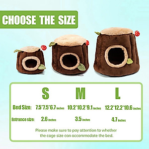 Aichillatum Guinea Pig Hideout Hamster Cage Accessories,Stump Style Soft Washable Hedgehog,Ferret,Rat Hammock for Cage,Chinchilla,Ferret, Bunny Bed,Small Animal Houses & Habitats(S)