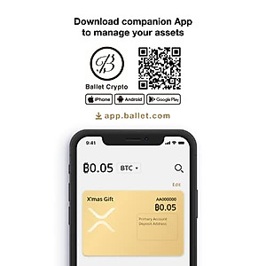 Ballet REAL XRP, Gold Edition - The Easiest Crypto Cold Storage Card - Cryptocurrency Hardware Wallet with Multicurrency and NFT Support (Single)