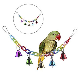 Hypeety Hamster Parrot Hanging Ladder Bridge Cage Swing Acrylic Chew Perch Metal Bell Birds Toy Accessories
