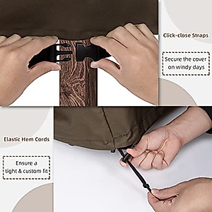 MR.COVER Outdoor Chair Covers Waterproof, 32-Inch Patio Furniture Covers for Lounge Deep Seat, Large Air Vents, UV-Resistant & Heavy Duty Material, Brown & Khaki, 2-Pack