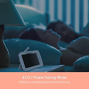 Heart of Tafiti 5" HD Baby Monitor, 720P Night Vision, No WiFi, Low EMF, Auto Noise Reduce, Quad View, VOX/Voice Activation, Long Battery Life, 1000ft Range, Aqua 50.