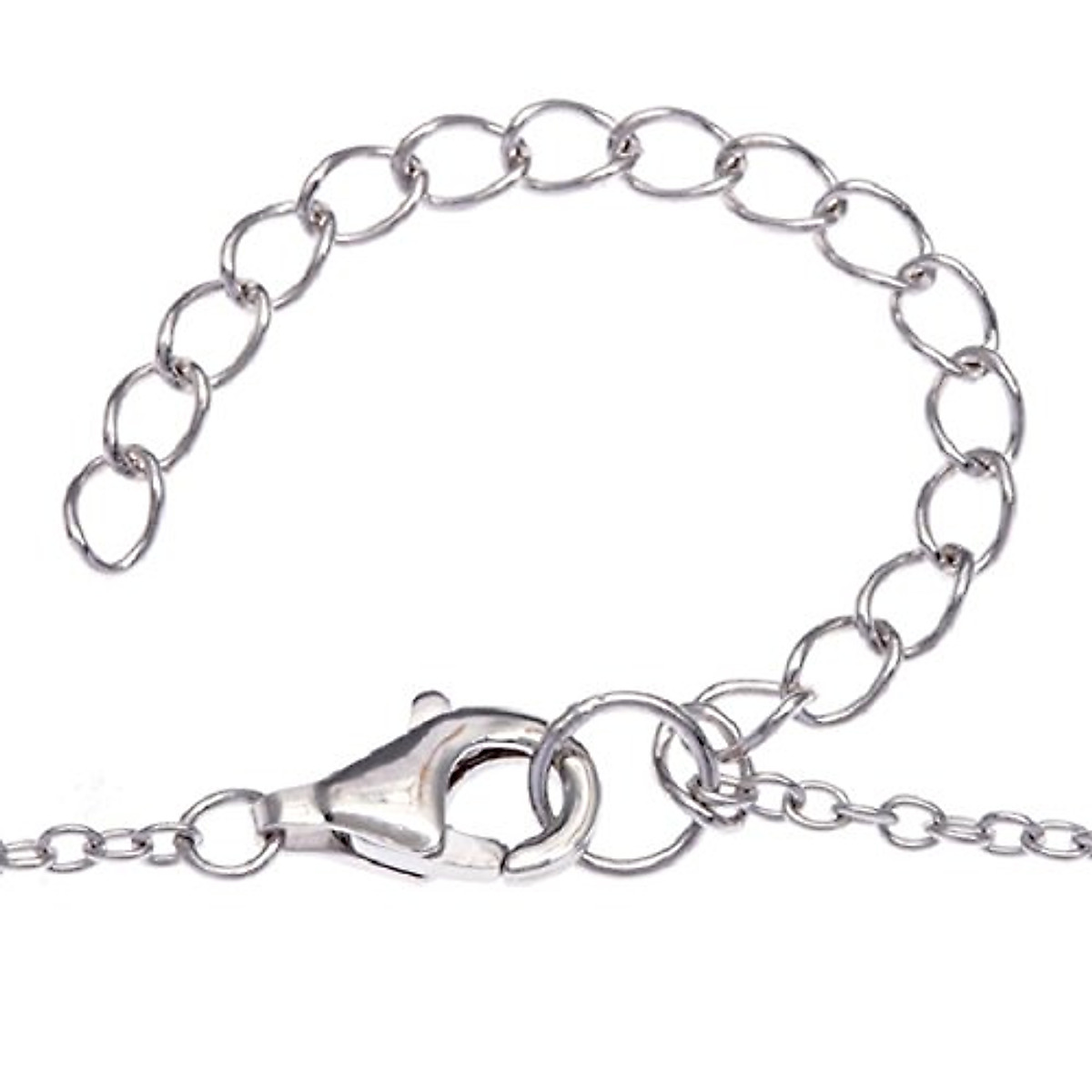 Sterling Silver 16" + 2" Extension CZ Zig Zag Necklace