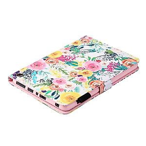 MonsDirect for Amazon Kindle Fire HD 8 & 8 Plus Case (12th/10th Generation 2024/2022/2020 Release), PU Leather Stand Cover, Auto Wake/Sleep with Pen Holder for Fire HD 8/8 Plus 2024/2022/2020, Rose