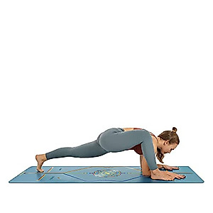 Liforme Printed Yoga Mat – Free Yoga Bag Included - Patented Alignment System, Warrior-like Grip, Non-slip, Eco-friendly, Sweat-Resistant, Long, Wide, 4.2mm thick mat for comfort