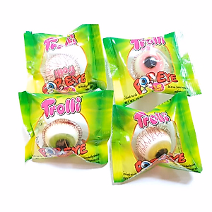 Pop Eye Gummi 18.8g(0.66 oz) x 12 Bags in Box - Soft Fruit Gummy Glotzer Candy with Sour Centre