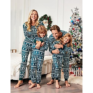 Ekouaer Couple Holiday Pajamas Set Sleepwear for Men Plaid Night Wear Xmas Couple Matching Pjs Set