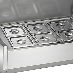 Arctic Air ACP40 40" Countertop Refrigerated Sandwich/Salad Condiment Prep Table Station, 6 Pans, Stainless Steel, 115v