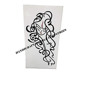 Marble Inlay Wall Decor Panel, Modern Inlay Furniture, Lady Face Black Onyx Pietra Dura Design, Gift For Modern Art Lovers