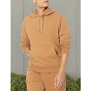 Amazon Essentials Men's Lightweight French Terry Hooded Sweatshirt, Tan, Medium