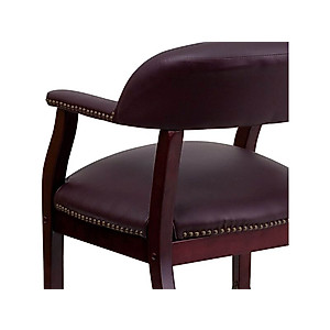 Flash Furniture Diamond Burgundy LeatherSoft Conference Chair with Accent Nail Trim and Casters