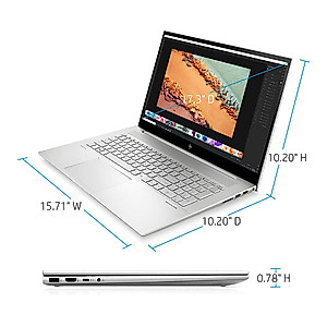 HP 2022 Envy 17.3" FHD Touchscreen Laptop Computer, 11th Gen Intel Core i7-1165G7, 16GB RAM, 1TB PCIe SSD, Backlit Keyboard, Iris Xe Graphics, Webcam, B&O Audio, Win 11 Pro, Silver, 32GB USB Card