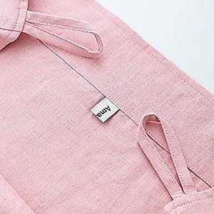 Amazhiyu Pure Linen Over The Door Laundry Hanging Hamper Bag for Holding Dirty Clothes and Saving Space Pink