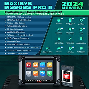 Autel MaxiSYS MS908S PRO II: 2024 J2534 ECU Programming Coding Adaption, Level-Up of MS908S Pro Elite MK908P II, Same Programming As MSUltra MS919 Elite II PRO, AutoScan 2.0, Active Test 36+ Services
