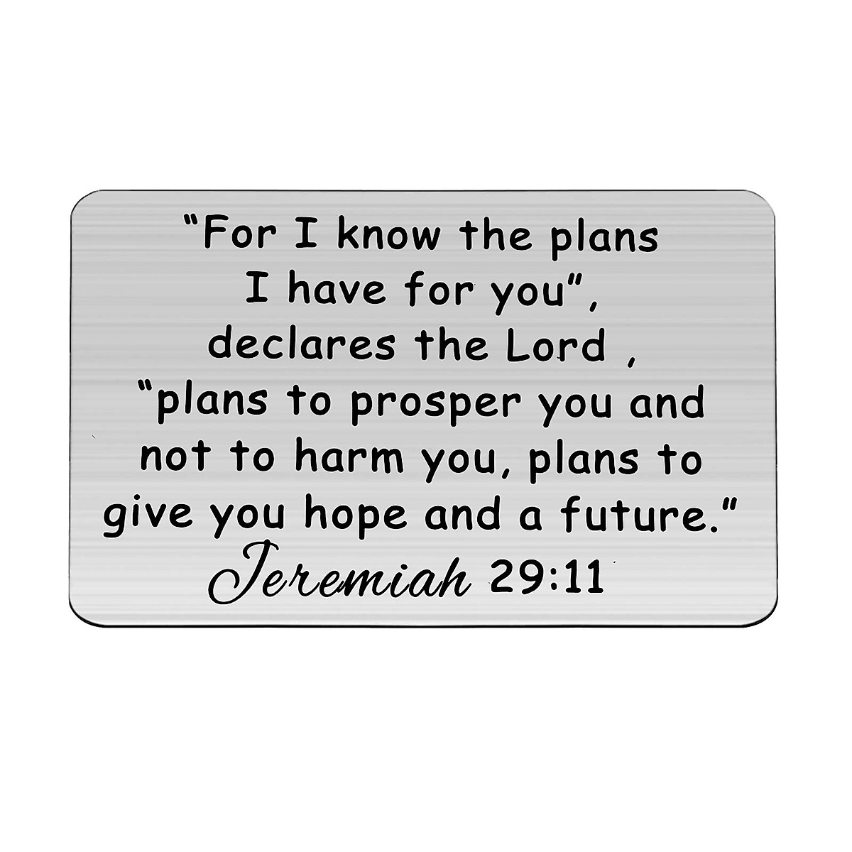 KUIYAI Jeremiah 29:11 Wallet Card for In Know The Plan I Have for You (Wallet Card Silver)
