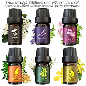 Soap Making Kit for Adults, Make Your Own Soap with Melt and Pour diy Natural Soap supplies; 6 Essential Oils, Silicone Soap Mold, Spoon, Dried Flowers, 2lbs. Shea Butter Soap Base, 4 Colors, 9 Labels