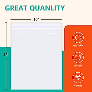 iMailer - 200 Pcs - 10" x 13" Clear Plastic Cellophane Bags - Resealable Self Sealing Cello Poly Bags for Prints, Photos, Documents, Clothing, T-Shirt
