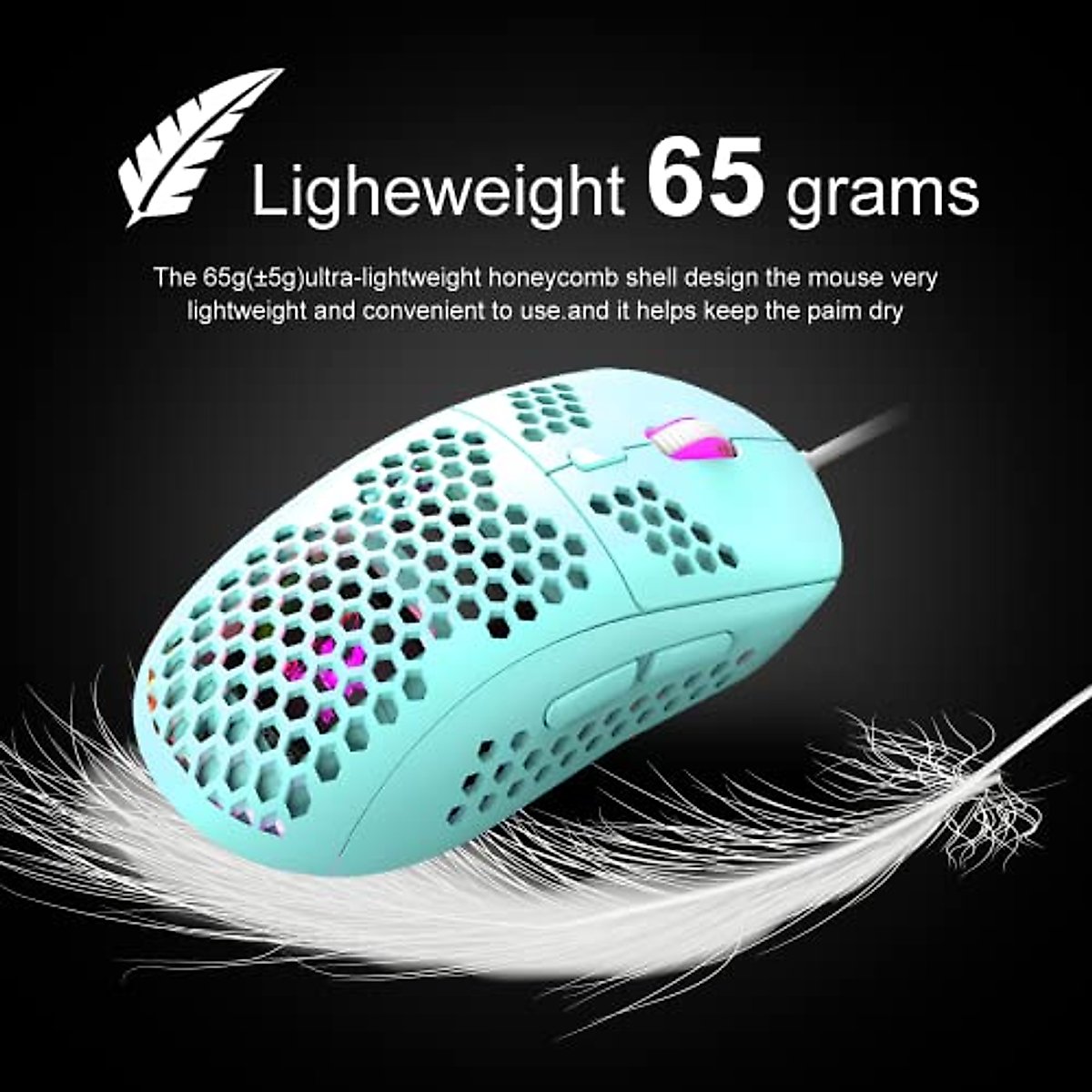 60% Gaming Keyboard and Mouse Combo Samll Mini RGB Backlight Mechanical Feeling and Honeycomb Optical Mouse, Mouse pad for Gamers and Typists