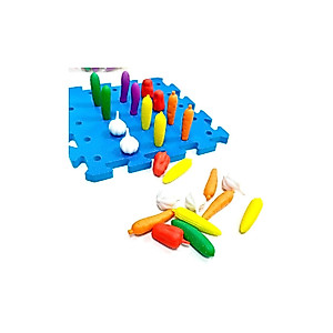 edxeducation 75176 Vegetable Counters Jar - Mini Jar Set of 36 - Learn Counting, Colors, Sorting and Sequencing - Math Manipulative for Kids