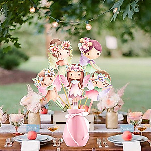Fairy Party Centerpiece Stciks Fairy Birthday Decorations Fairy Centerpieces for Table 28pcs Fairy Party Table Toppers Fairy Baby Shower Decorations for Floral Fairy Garden Party Supplies
