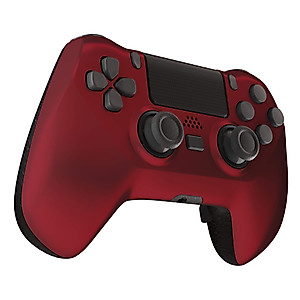 eXtremeRate Scarlet Red Decade Tournament Controller (DTC) Upgrade Kit for PS4 Controller JDM-040/050/055, Upgrade Board & Ergonomic Shell & Back Buttons & Trigger Stops - Controller NOT Included