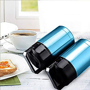 Food Jar Wide Mouth for Hot Food,304 Stainless Steel Leak Proof Double Wall Vacuum Insulated Soup Container with Handle Lid,27 oz BPA Free Thermos Lunch Box (Blue)