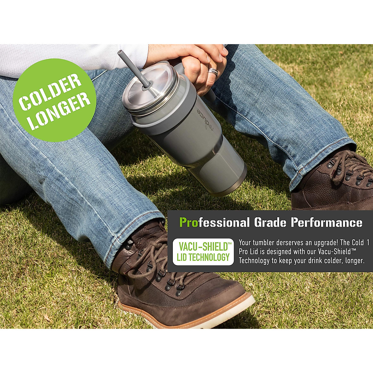 Reduce Vacuum Insulated Cold 1 Pro Tumbler-Mug Lid - Vacu-Shield Technology Keeps Drinks Colder for Longer - Includes 2 Straws - Fits most 30-50oz Tumblers or Mugs