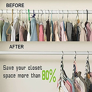 ShopHut Space Saving Metal Hangers Holder Clothing Rack Hanger Multiple Hangers Holder - Magic Space Saver Wardrobe Organiser Hangers - Pack of 4