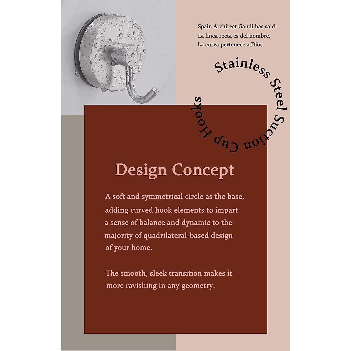 Towel Hooks for Bathroom 2 Pack (Brushed Nickel) - Shower Suction Hook Loofah Bathrobe Cup Heavy Duty Glass Windows Tile Door 304 Stainless Steel Bathroom Hooks