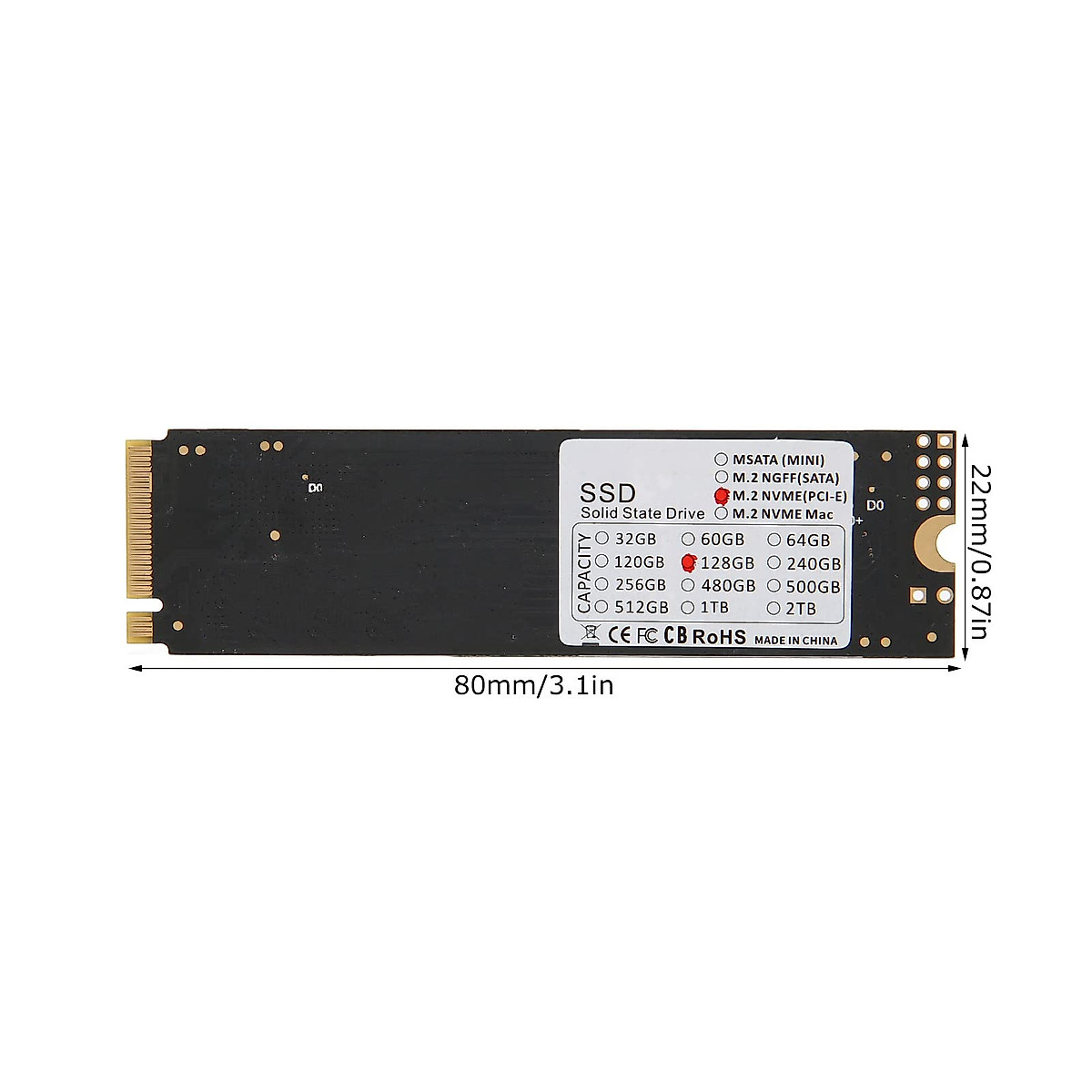 Zopsc-1 M.2 NVME 2280 EGM PCIE High Speed SSD Solid State Drive for Computer Desktop (512GB)