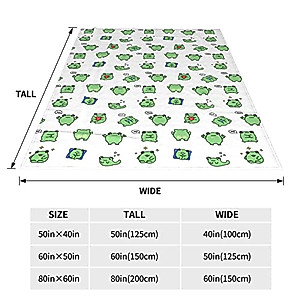 Cute Frog Soft Lightweight Fleece Throw Blankets Cozy Warm Fuzzy Plush Microfiber Blanket for Sofa Couch Bed All-Season 60"X50"