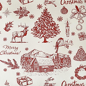 WONGS BEDDING Christmas Duvet Cover Set King, 3 Pcs Red Christmas Bedding Set with Elk, Snowflakes, Farmhouse, Soft Microfiber Comforter Cover Set Includes with 2 Pillowcases (Not Comforter)