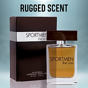 NovoGlow Sportmen the Uno for Men - 3.4 Fl Oz Eau De Parfum Spray - Long Lasting Warm Spicy & Woody Scent Smell Fresh & Masculine All Day Includes Carrying Pouch Gift for Men for All Occasions