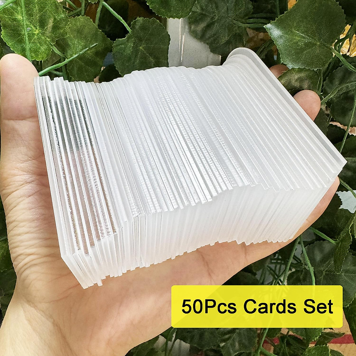 TETOU 50Pcs Acrylic Place Card for Wedding Frosting DIY Table Seating Cards Wedding Supplies with Blue Ribbon