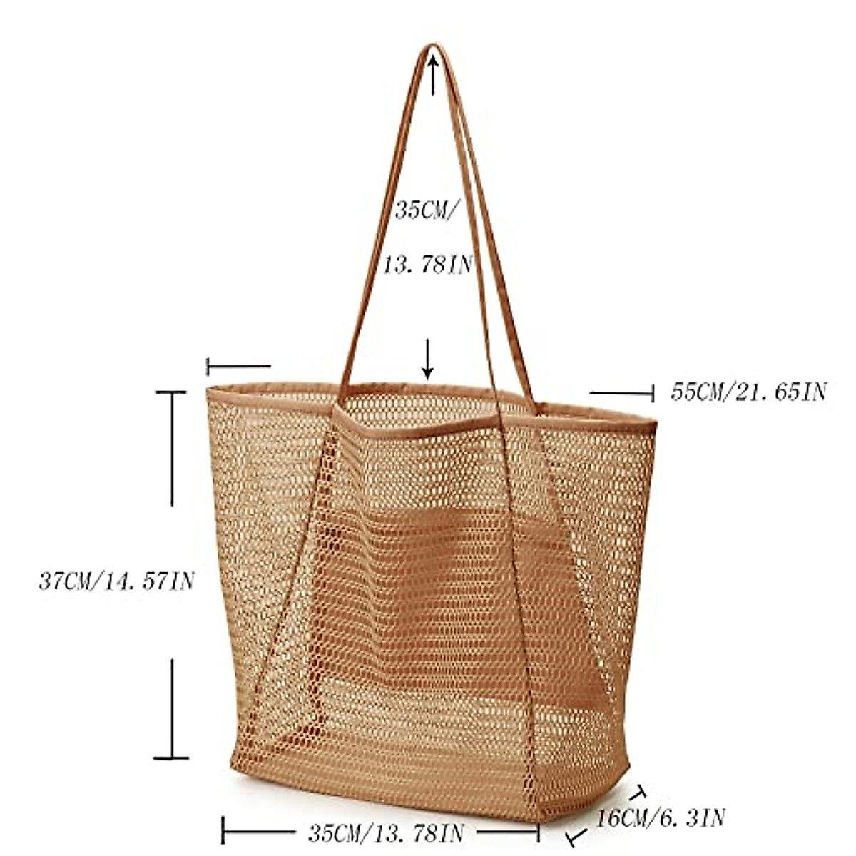 Tibroni Mesh Beach Tote Bag Women, Extra Large Beach Bags, Pool Bag, Big Capacity Shoulder Handbag for Beach Shopping Picnic Travel