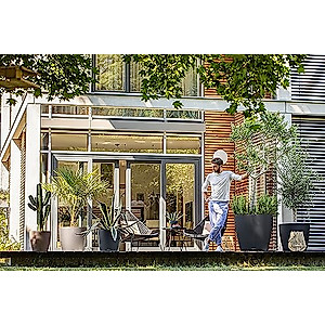 Lechuza 13333 Classico Color 60 Self-Watering Planter for Indoor and Outdoor Use, 23" x 23" x 22", Sand Brown