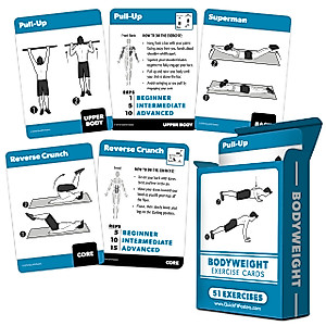 Bodyweight Exercise Cards - Fitness Playing Cards with Over 50 Body Weight Workouts - 2.5" x 3.5" (Standard Playing Card Size)