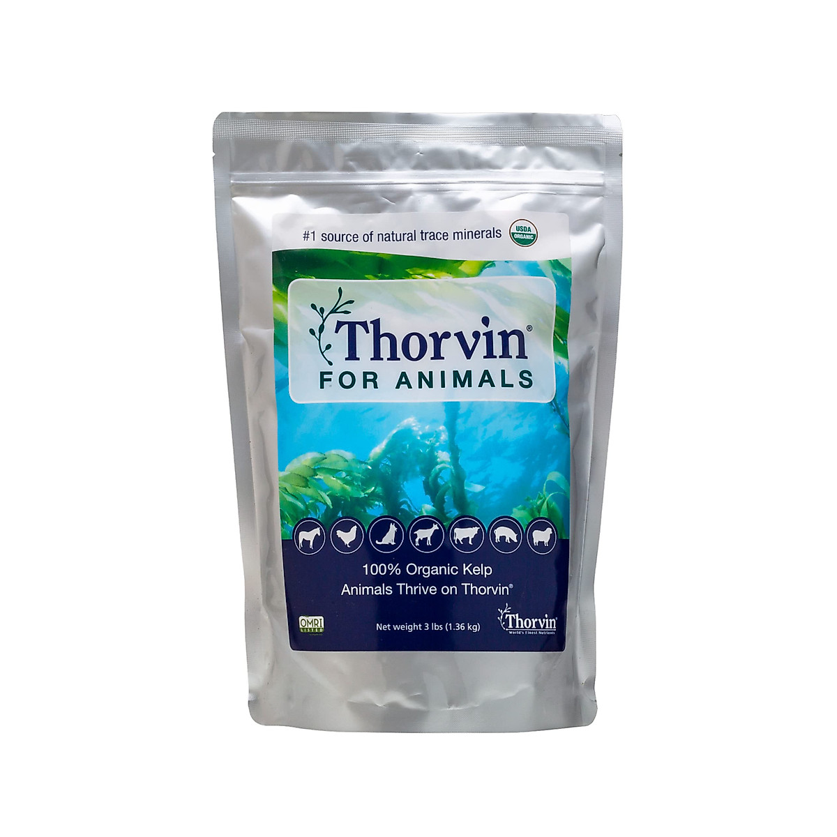 Thorvin Kelp For Animals | Organic Supplement for Skin, Coat, Digestion and Optimal Health | Suitable for Dogs, Cats, Horses, and Livestock | 3lb