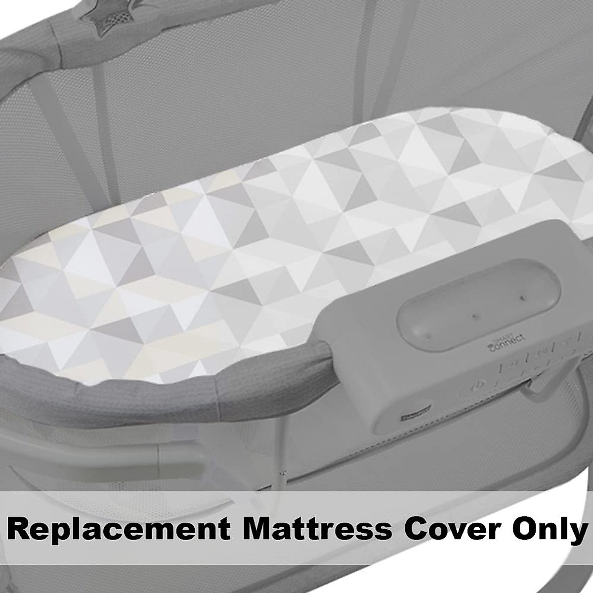 F-Price Replacement Sheet for Fisher-Price Soothing Motions Bassinet - DPV60 ~ Mattress Cover Replacement, White, Grey (DPV70)