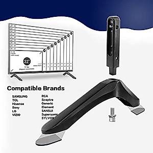 Universal TV Stand Legs, Table Top TV Stand Base Replacement Legs for Most 27 to 55 Inch LCD LED Samsung LG Sony VIZIO TCL KONKA TVs, with Cable Management, Hold up to 99lbs - Black…