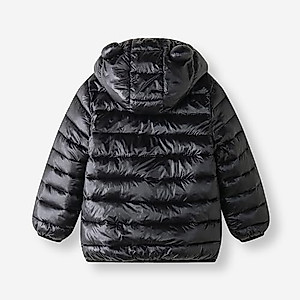 PATPAT Fall Winter Coats for Toddler Boys Toddler Girls Winter Jacket Outerwear with Hoods Black size 18-24 Months