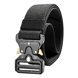 Ｋｉｒａ　Ｓｕｔｓｕ Mens Tactical Belt Work Belts For Men 1.5" Nylon Web Tactical Belt with Automatic Slide Buckle