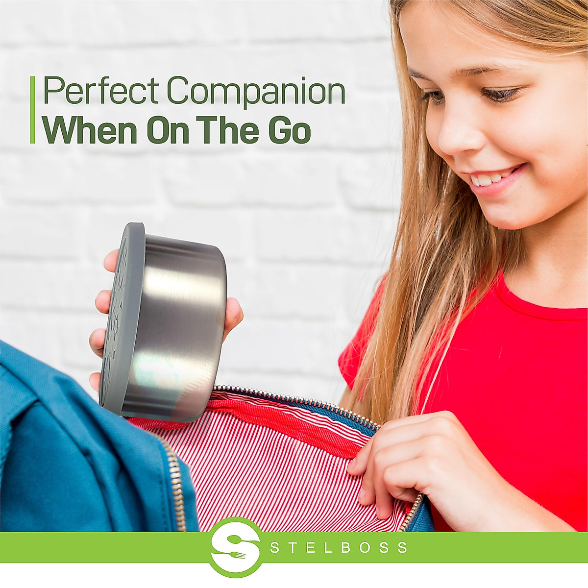 Stelboss Stainless Steel Containers with Lids Set of 5 - Reusable Airtight Stainless Steel Lunch Container - Leak Proof with 5 Sizes 32oz, 21oz, 13oz, 6oz & 3oz - Perfect for Meal Prep and Storage