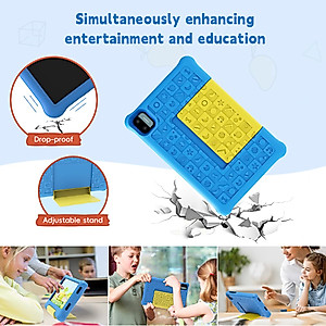 ApoloSign Kids Tablet 7 inch, 2+32GB Storage, Android 13 Tablet for Kids, Parental Control, Pre-Installed Educational Apps & YouTube Kids, 3000mAh Battery, Dual Cameras, EVA Protective Case, Blue