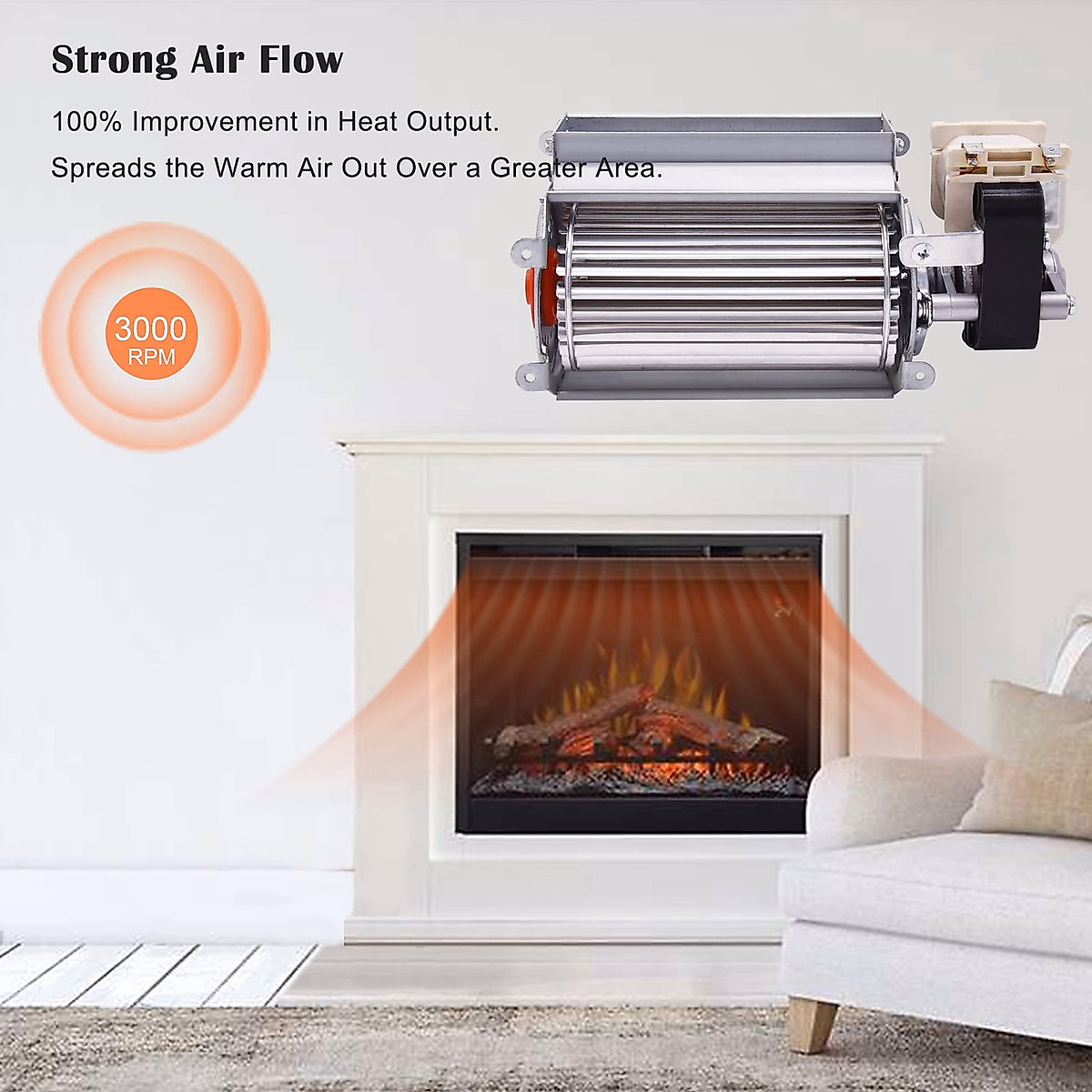 GFK21 Blower Fan Kit, FK21 GFK21A GFK21B Fireplace Blower Fan Replacement for Heatilator, GNDC30, NDV3630I, ND3630, ND3630I, ND3630L, NDV3630IL, GA3450TA, Rotom HB-RB66, R7-RB66, NOVUS, Security UZY3.