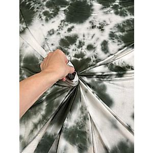 Tie Dye Jersey Knit Fabric by The Yard - 4 Way Stretch - Stretch Material for Sewing - Polyester-Cotton Stretch Fabric by The Yard - 58 Inch Width (Hunter Green and White)