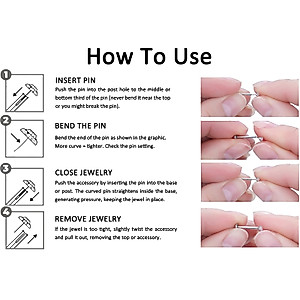 Aumeo 20G 18G 16G Threadless Push in Nose Rings Studs Surgical Steel Labret Jewelry Monroe Lip Rings Studs Medusa Ashley Piercing Jewelry for Women (Steel-18g*6/7/8/10/12mm)