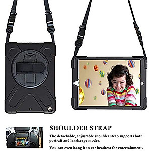 TSQ iPad 6th 5th Generation Case 9.7 Inch 2018 2017 for Kids with Glass Screen Protector