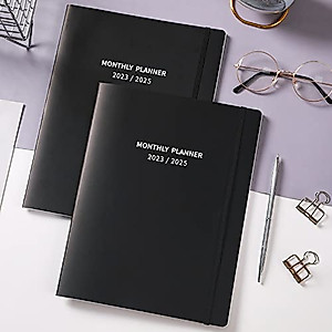 Monthly Planner/Calendar 2023-2025 - July 2023-June 2025, Monthly Academic Planner 2023-2025, 9" x 11", 2-Year Monthly Planner with inner Pocket, Flexible Embossed Cover, Elastic Closure, Great for Organizer