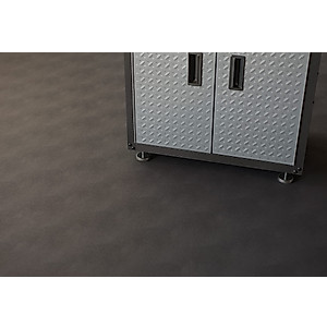 G-Floor Seamless Sheet Vinyl Shed Flooring Cover with Bonded Fibrous Backing - Levant Pattern (8' x 10', Slate Grey)